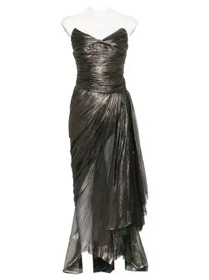 MARIA LUCIA HOHAN Metallic-effect Lace-up Dress