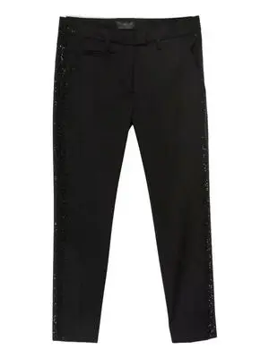 DONDUP Crystal-embellished Slim-fit Trousers - Black