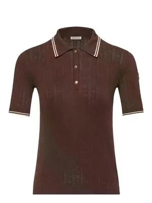MONCLER Pointelle-knit Tipped Polo Shirt