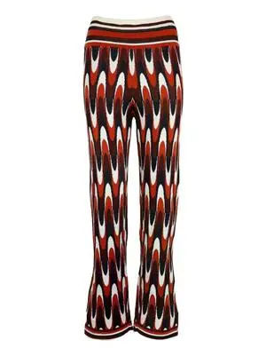 SALVATORE FERRAGAMO Ferragamo Geometric-Print Knit Trousers