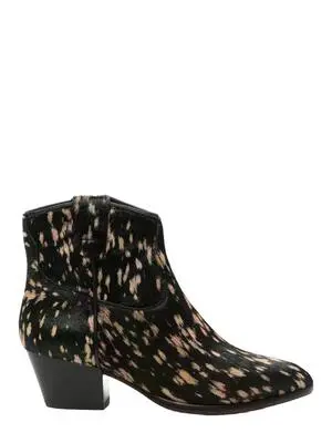 Ash Pony-fur Ankle Boots - Black