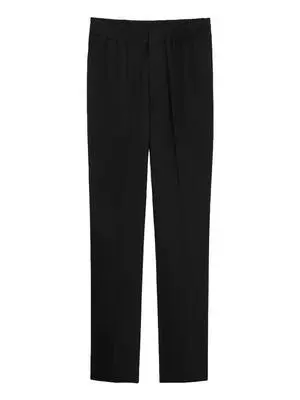 AMI Paris Elasticated-waist Wool Trousers - Black