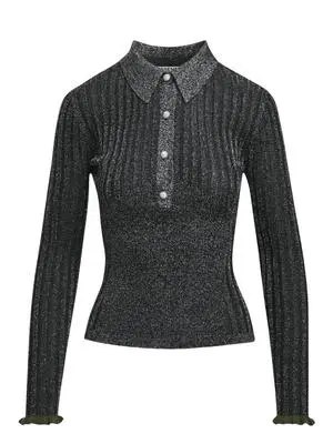 ESSENTIEL ANTWERP Ribbed-knit Polo Shirt