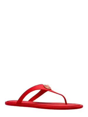 Versace Alia Rubber Flat Sandals - Red