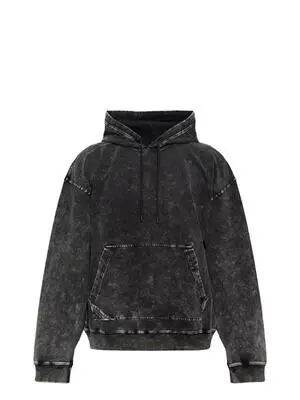 DIESEL® Treated Denim-effect Hoodie - Grey