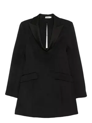 Simkhai Satin-lapel Blazer Mini Dress - Black