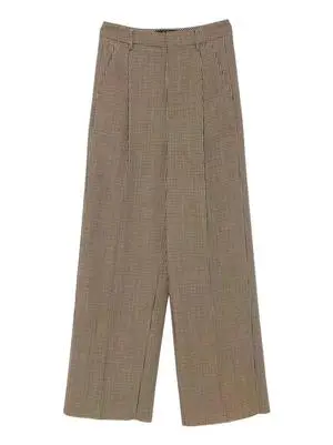 Seafarer Houndstooth-pattern Wide-leg Trousers - Brown