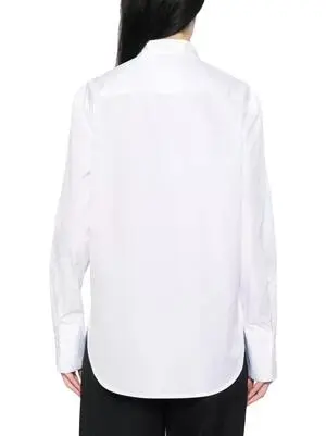 Seafarer Bib-front Band-collar Shirt - White