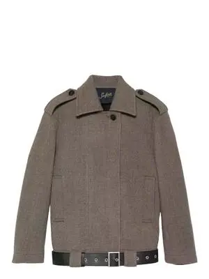 Seafarer Belted Epaulette Jacket - Brown