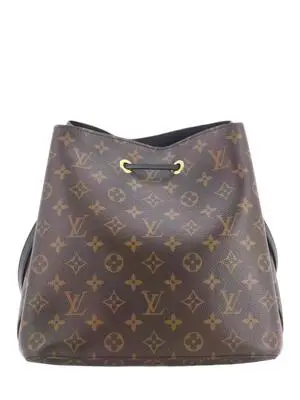 LOUIS VUITTON Neonoe Handbag Monogram Canvas With Leather Mm Bucket Bag Brown
