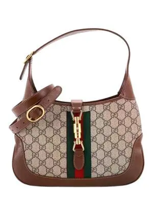 Gucci Jackie 1961 Gg Coated Canvas Small Hobo Bag - Brown