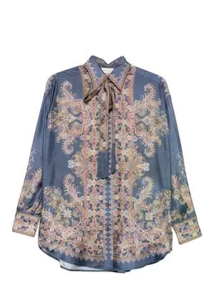 Zimmermann Paisley-print Pussy-bow Shirt - Blue