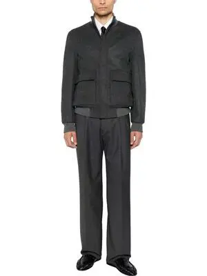 ERALDO Belted Pleated Trousers - Grey