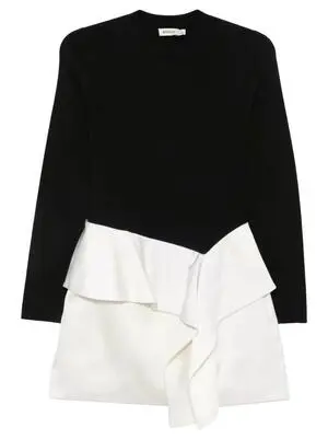 Simkhai SIMKHAI Noel Ruffled Mini Dress Black