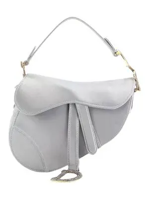 Dior Saddle Handbag Satin With Crystals Mini Shoulder Bag - Blue
