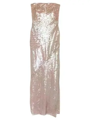 Galvan Sequin-embellished Bandeau Maxi Dress - Neutrals