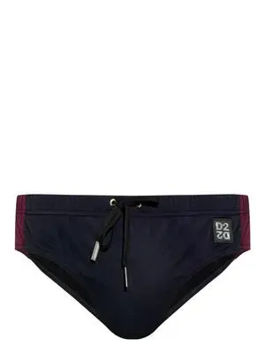 Dsquared2 Logo-patch Drawstring Swim Briefs - Blue