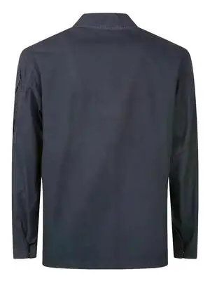 Stone Island Logo-patch Zip-up Shirt - Blue