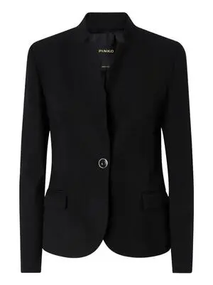 Pinko Mandarin-collar Single-breasted Blazer - Black