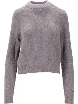 B.B. WALACE Ribbed-knit Crew-neck Sweater - Grey