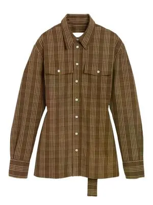 AMI Fitted Checkered Wool Shirt
