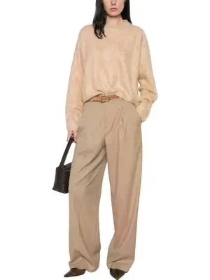 Soft Goat Brushed-finish Crew-neck Sweater - Neutrals