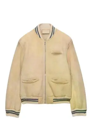 Prada Sheepskin Bomber Jacket - Neutrals