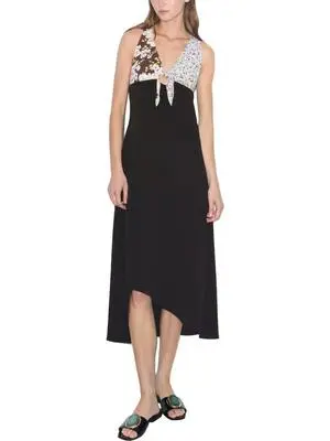Tory Burch Tie-back Crepe Dress - Black