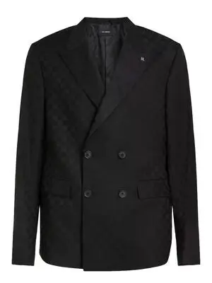 Karl Lagerfeld Checked Double-breasted Blazer - Black