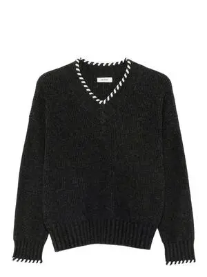 Sandro V-neck Long-sleeve Sweater - Grey