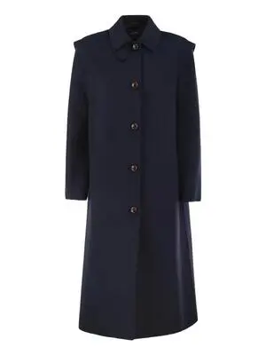 Max Mara Button-fastening Flared Coat - Blue