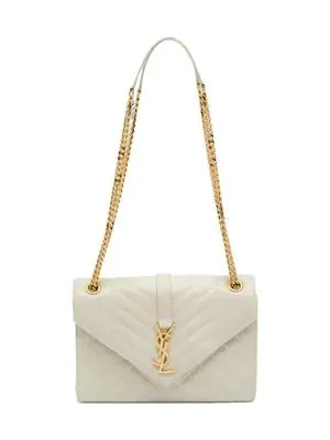SAINT LAURENT Medium Envelope Mixed-quilt Shoulder Bag