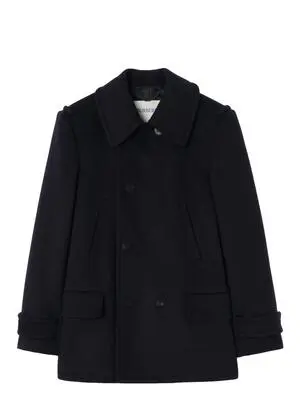 Burberry Wool Cashmere Pea Coat - Navy