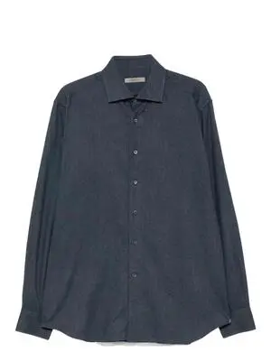 Corneliani Spread-collar Long-sleeve Shirt - Blue