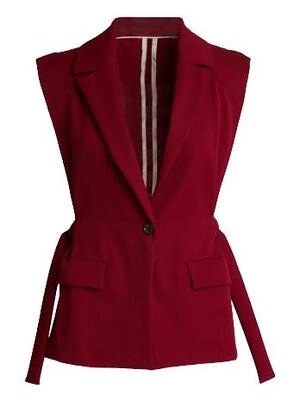 DRUMOHR Drumohr Virgin Wool Sleeveless Blazer Red