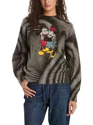 DESIGUAL Desigual Mickey Mouse Graphic Print Intarsia Knit Sweater