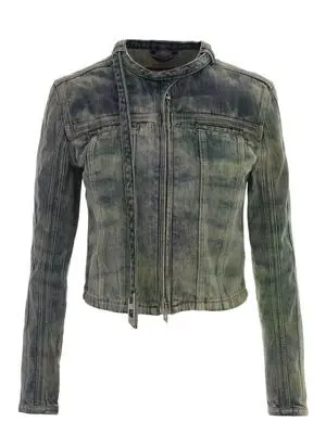 DIESEL® Faded-effect Zip-up Denim Jacket - Blue
