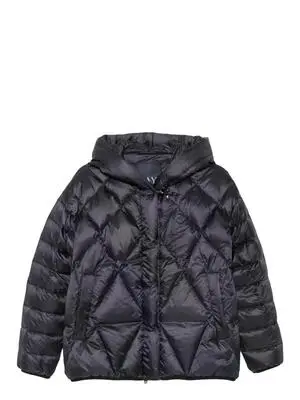 FAY Quilted Hooded Jacket - Blue