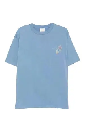 Drole De Monsieur Logo-print Cotton T-shirt - Blue