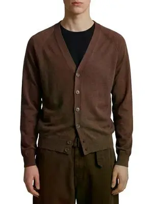 LEMAIRE Relaxed Twisted Cardigan In Merino Blend - Brown