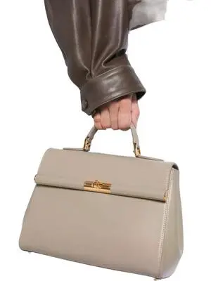 DOLCE & GABBANA Dolce & Gabbana Marlene Leather Top-Handle Tote Bag