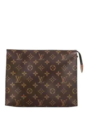LOUIS VUITTON Toiletry Pouch Monogram Canvas 26 Clutch Bag Brown
