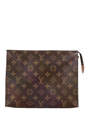 LOUIS VUITTON Monogram Canvas Toiletry Pouch 26 Clutch Bag - Brown