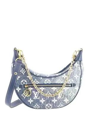 LOUIS VUITTON Loop Handbag Monogram Jacquard Denim Hobo Bag - Blue