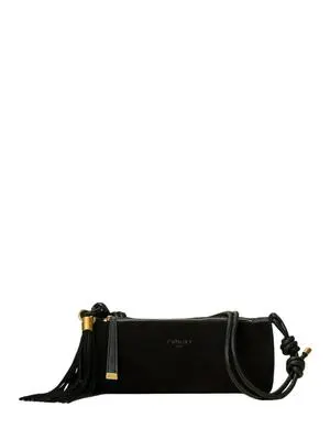 TWINSET Suede Cylinder Bag With Tassel Detail - Black