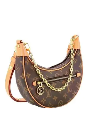 LOUIS VUITTON Loop Handbag Monogram Canvas Hobo Bag - Brown
