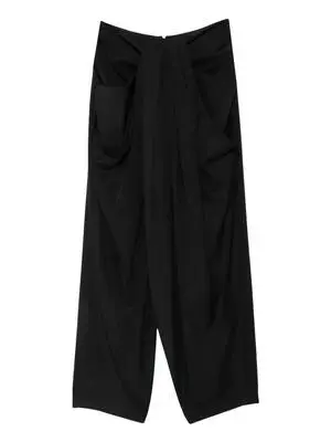 Balmain Grain De Poudre Draped Trousers - Black