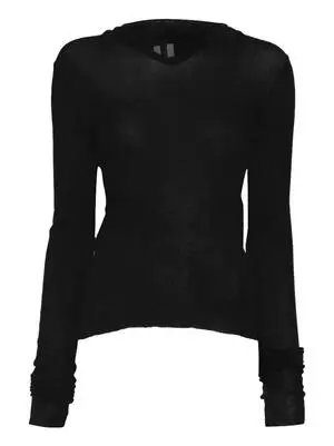 Rick Owens Long Sleeve Sheer Top - Black