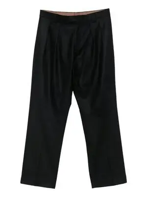 BERWICH Pleated Wool Trousers - Black