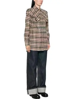 Seafarer Check-pattern Western Shirt - Brown